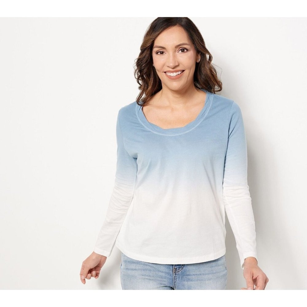 Candace Cameron Bure The Ocean Dipped Long-Sleeve Tee… - Gem